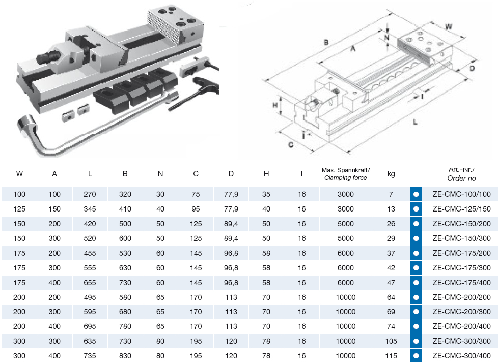 Etau de fraisage type CMC